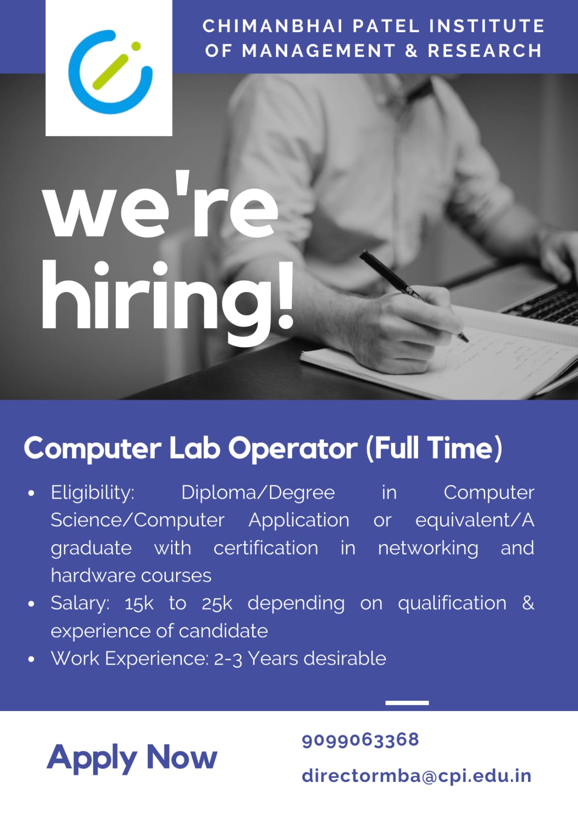 Career – CHIMANBHAI PATEL INSTITUTE